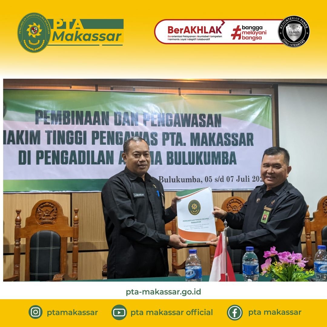 BINWAS WAKA PTA Makassar : Semangati PA Bulukumba Yang Lolos Penilaian ZI Tahun 2022